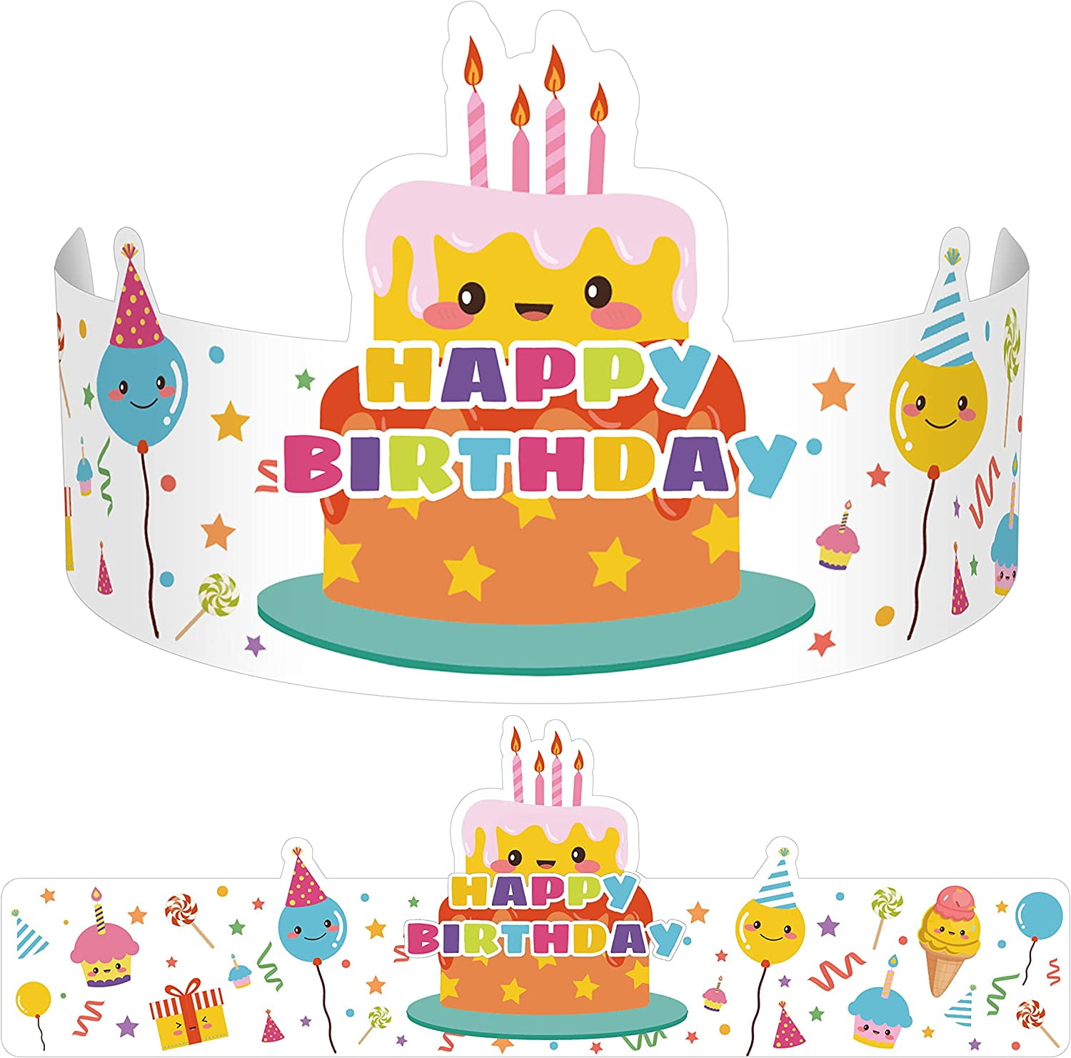 42 Pack Happy Birthday Crowns for Kids Classroom with Elastic Band for ...