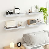 Fairy 15.8x1.2x5.5 Inch Floating Shelves Set of 4 Rustic Wood Wall ...