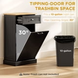 HOMCOM Kitchen Tilt Out Trash Bin Cabinet, 20W x 13.25D x 35.5H, Black ...
