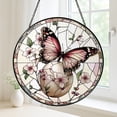 Butterfly Floral Egg Stained Glass Style Suncatcher Window Hanging ...