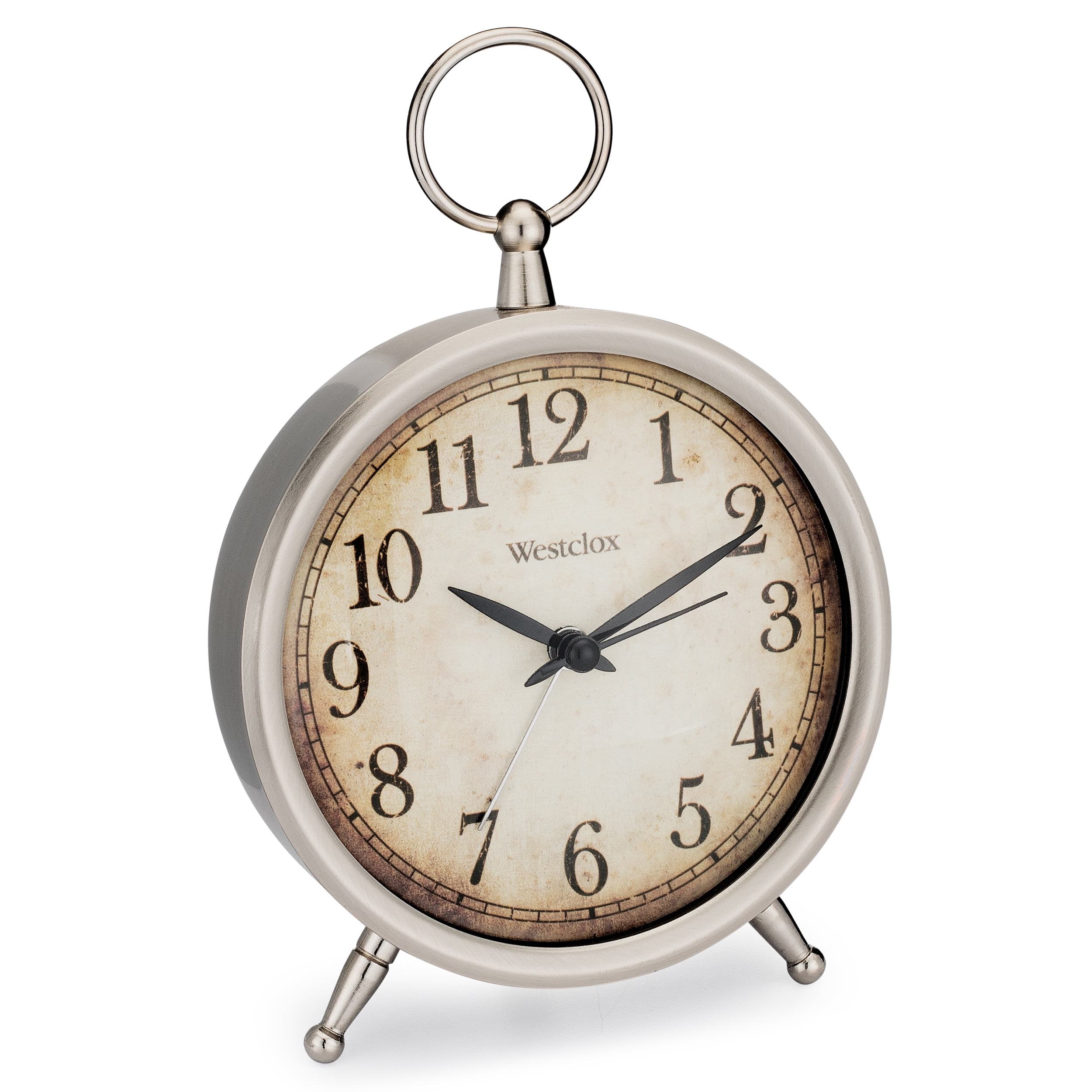 Westclox Ring Top Metal Decorative Alarm Clock, 4.38W x 2D x 6.25H In ...