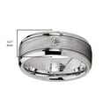 Metal Masters Mens Tungsten Wedding Band .5Ct. Diamond Texture Brush High-Polish Silver-toned ...