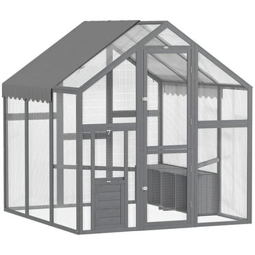 "Pefilos 74"" Predator-Proof Outdoor Chicken Coop, Waterproof PVC Roof ...