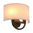 Pathson Light E26 Socket Fabric Wall Lamp with Semi-Circle White Shade ...