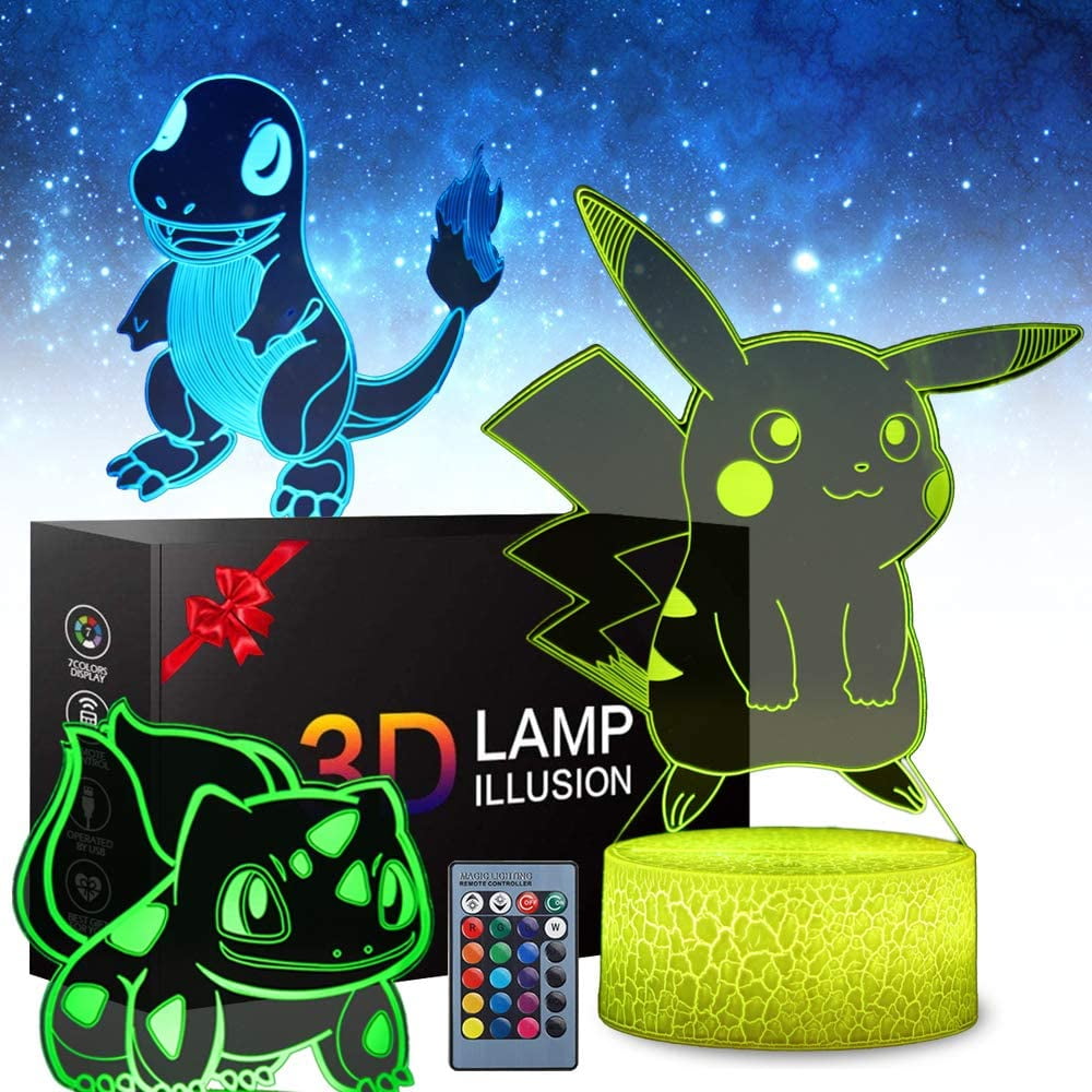 Click here for Fybto 3 Patterns Pikachu Figure 3d Illusion Anime... prices