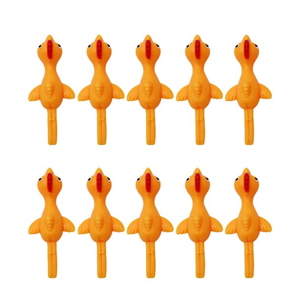 NUOLUX 10pcs Catapult Chicken Toys Creative Flying Turkey Slingshot ...