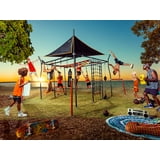 VULY Family Quest Monkey Bars Large Ninja Warrior Playset with Shade ...