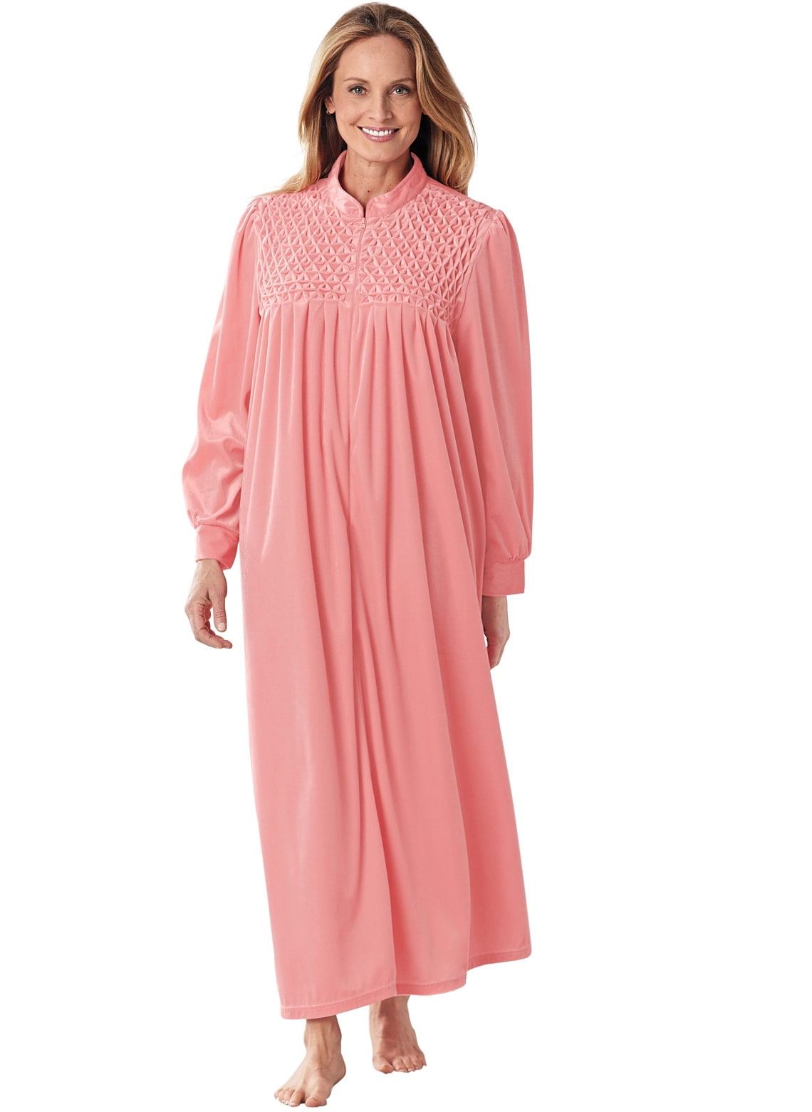 Long Zip-Front Robe by Cozee Corner - Walmart.com