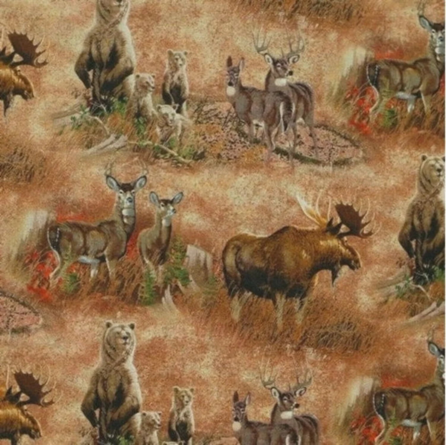 Wildlife Northern Rim Scenic Cotton Fabric - Walmart.com