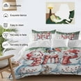 Christmas Hat Comforter Set Full Size, Scarf Snowman Rabbit Pine Leaf ...