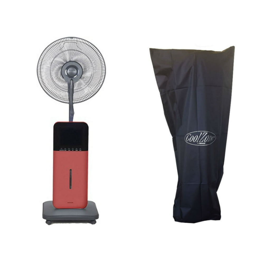 CoolZone by Sunheat CZ500 Misting Fan Ultrasonic Dry Misting Fan in Red ...