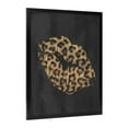 Aarocafa – Sleek Black Frame Leopard Print Lip Canvas Art – Modern-Edgy ...