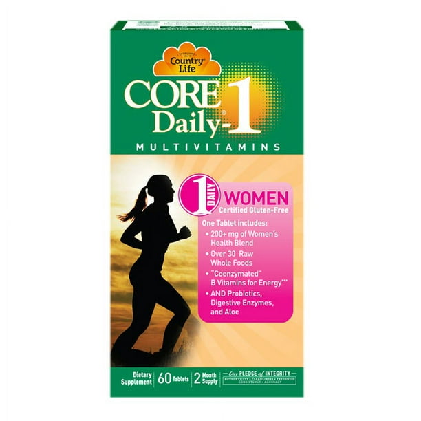 Suplemento Country Life Core Daily 1 para mujeres, 60 comprimidos x 6 ...