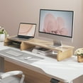 Fenge Dual Monitor Stand Riser for Desk, 42.5 Inch Desktop Shelf Stand ...