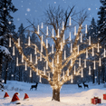 Blue Meteor Shower Light, Outdoor Solar Powered Icicle Light, Snowflake ...