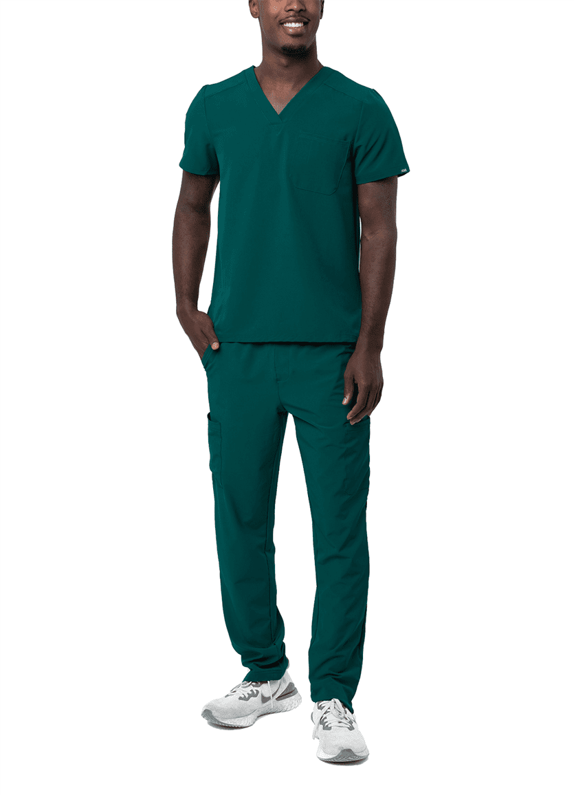 Adar Addition Go-Basic Scrub Set For Men - Classic V-Neck Scrub Top ...
