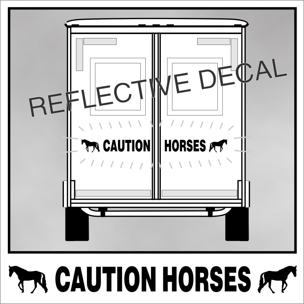 3M Reflective Vinyl Safety Decal Sticker Set, for Horse Trailer Rear ...
