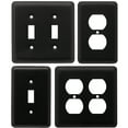 Franklin Brass Stamped Round Single Switch Wall Plate in Flat Black ...