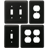 Franklin Brass Stamped Round Single Switch Wall Plate in Flat Black ...