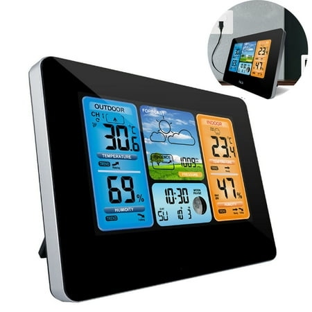 Wireless Weather Station, Indoor Outdoor Thermometer Hygrometer, Color ...