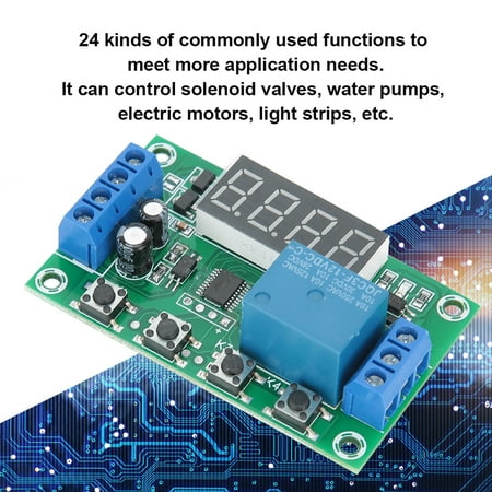 Relay Module,1-Way 12V Relay Module,Multifunctional Cycle Delay Circuit Switch,Time Adjustable ...