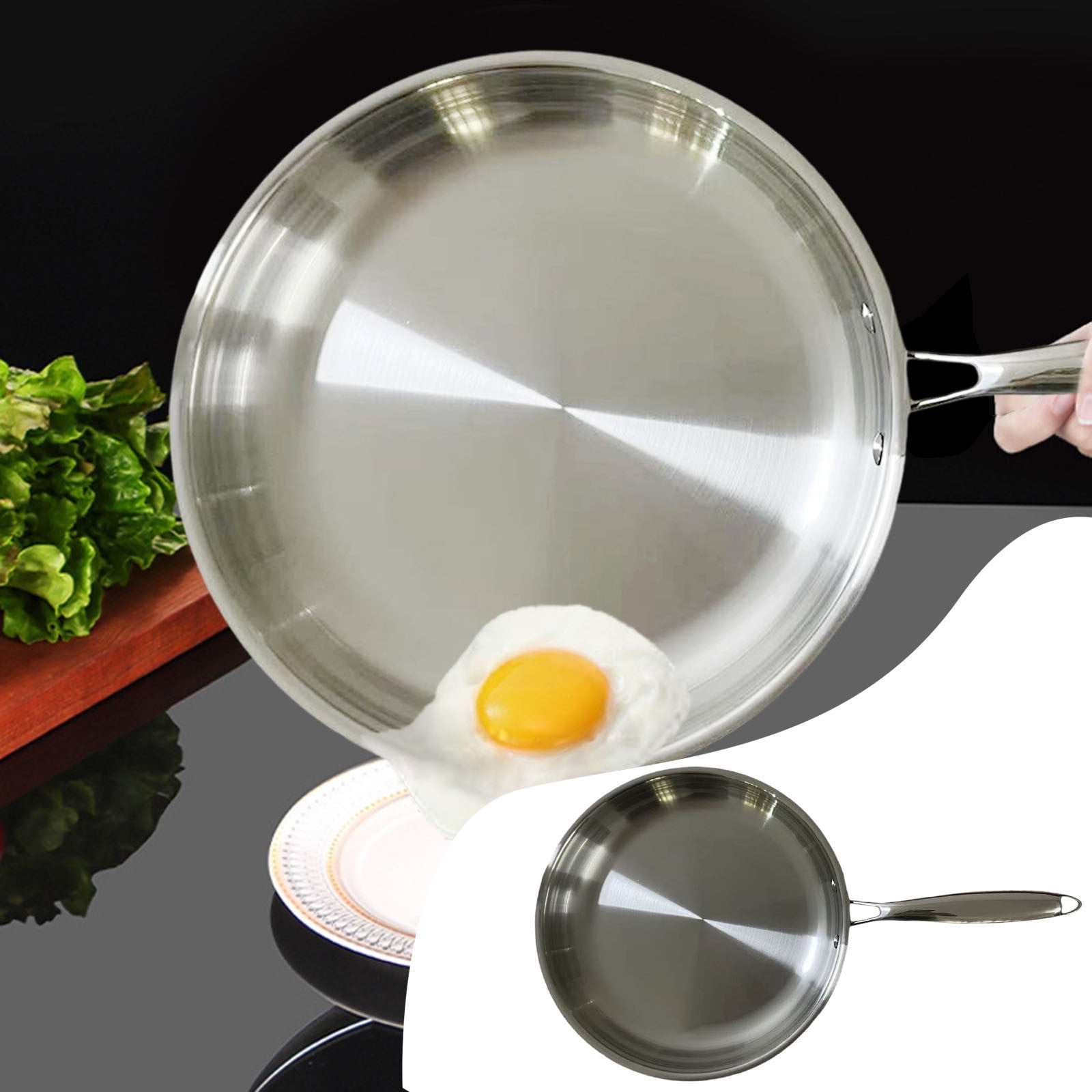 Click here for Hbdhejl Stainless Steel Pan 12 Inch Frying Pan 3 P... prices