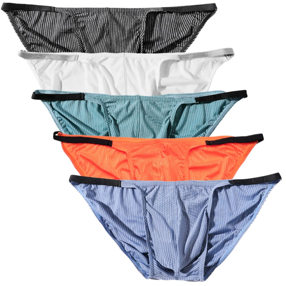 Summer Code Mens Sexy Briefs Elastic Ruched Back Bikini Underwear Pack