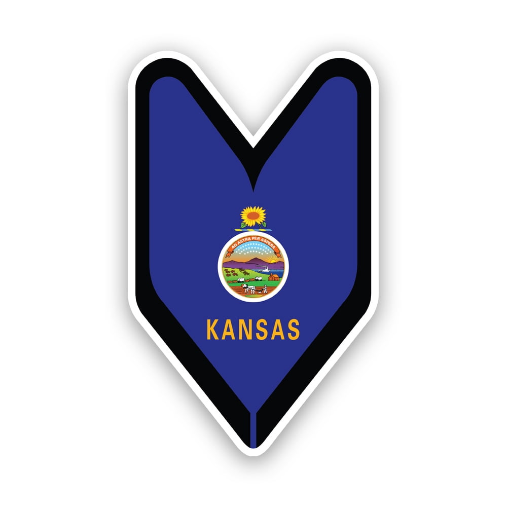Kansas Driver Badge Sticker Decal - Self Adhesive Vinyl - Weatherproof ...