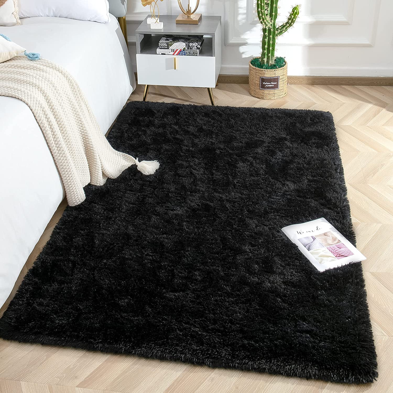 TWINNIS Super Soft Fluffy Area Rugs Shaggy Floor Carpets for Bedroom ...