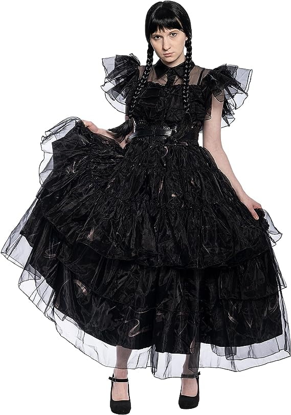 Costume Agent Wednesday Prom Dress and Wig Deluxe Set Halloween Costume ...