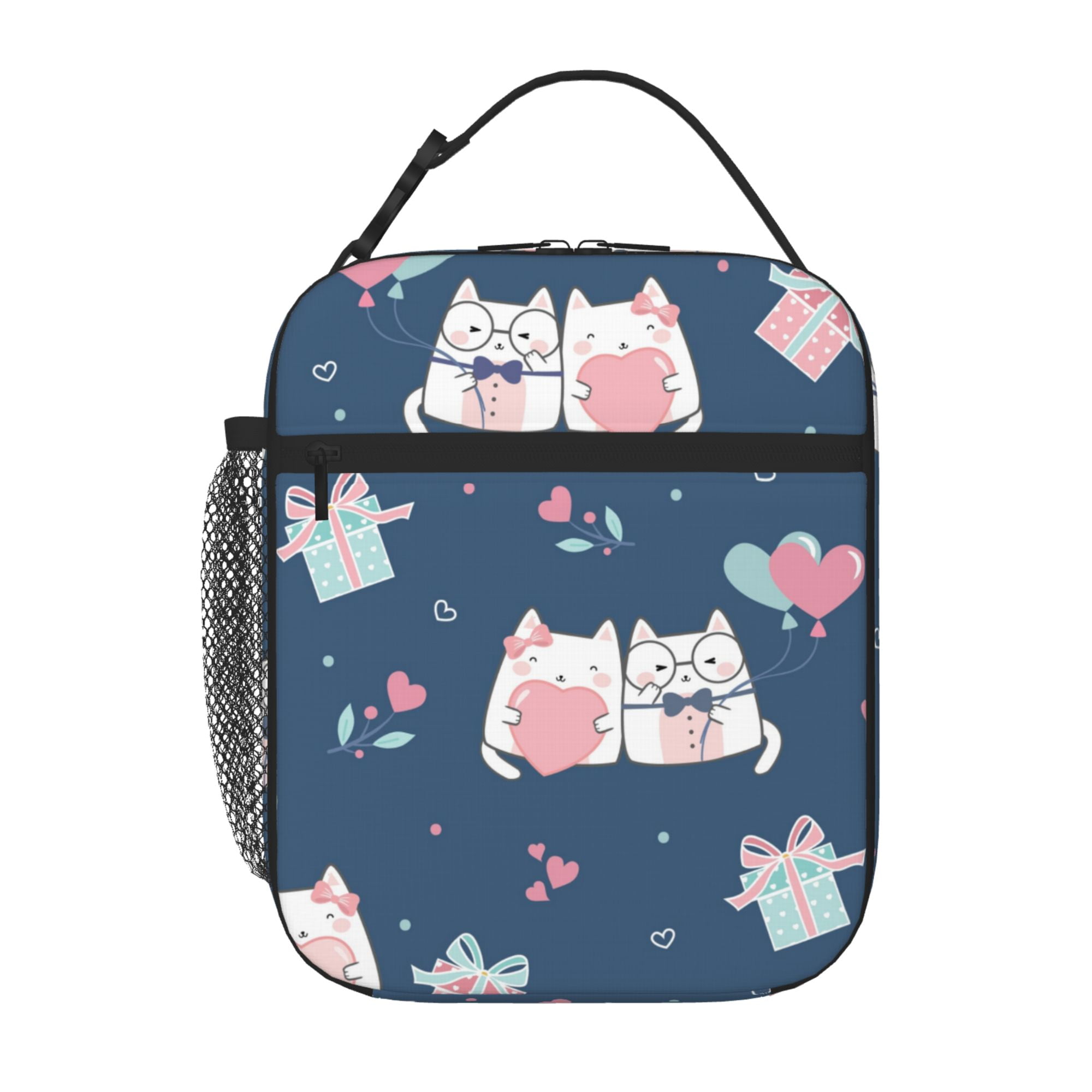 TEQUAN Portable Lunch Bag, Kawaii Pastel Cats Pattern Reusable ...