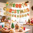 Christmas Gingerbread Banner - 3D Glitter Merry Christmas Garland with ...