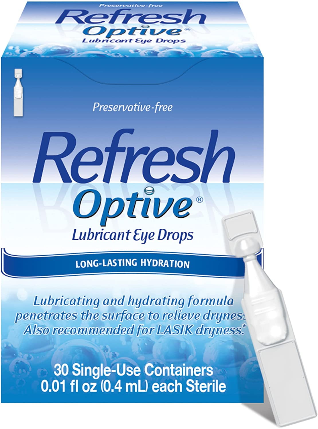 Refresh Optive Lubricant Long-Lasting Hydration Eye Drops, Preservative ...