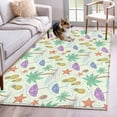 Cartoon Coconut Trees Washable Rug 2.7x5 Area Rug for Living Room ...