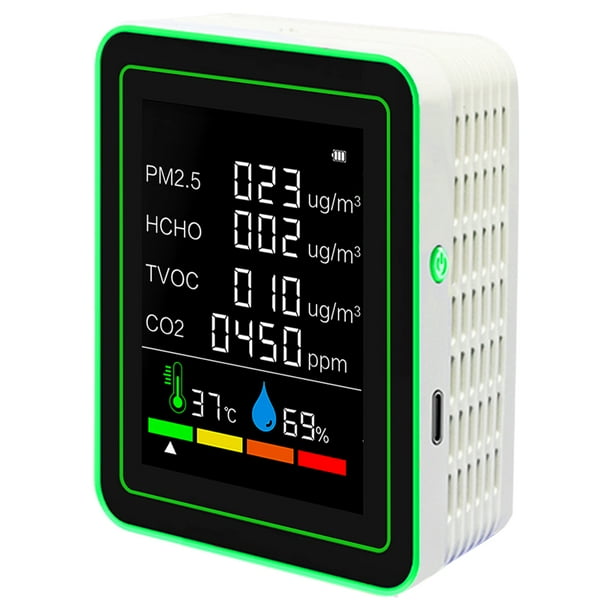 PM2.5 CO2 HCHO TVOC Monitor 6 en 1 Del Aire Temperatura Humedad | Bodega Aurrera en línea