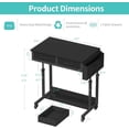 Small Portable Rolling Standing Desk - 32 Inch Adjustable Mobile Stand ...