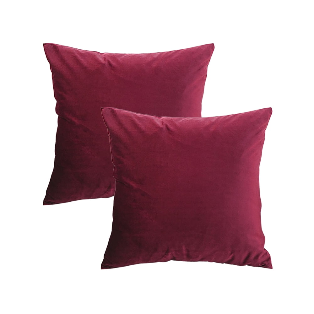 Click here for Toptie Set Of 2 Velvet Pillow Covers 18 X 18  Burg... prices