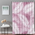 Blush Fronds Shower Curtain, Rustic Rose Pink Leaf Plant Linen Texture ...