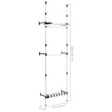 vidaXL Telescopic Wardrobe System with Rods and Shelf Aluminum ...