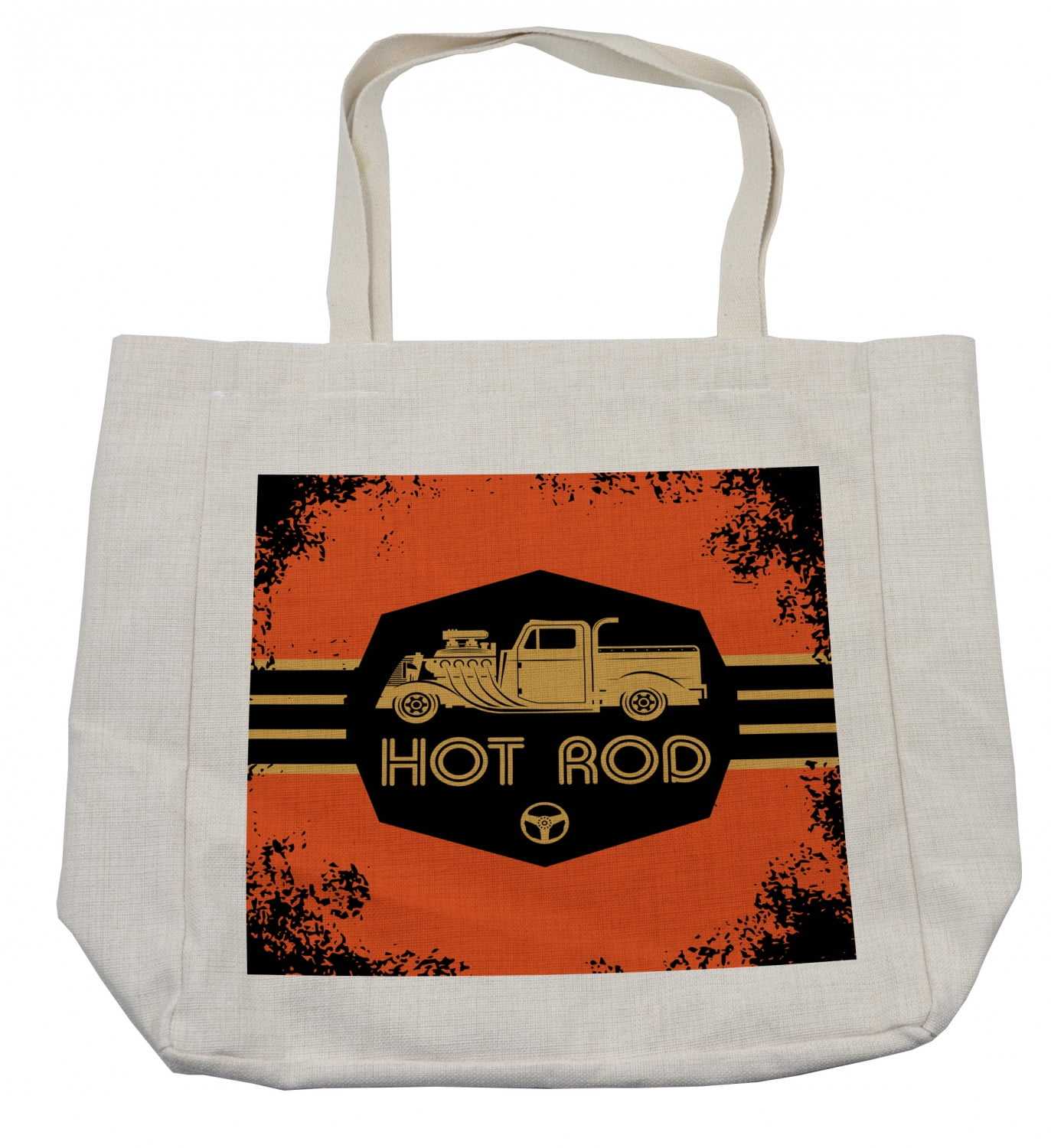 Retro Shopping Bag, Hot Rod Grunge Poster Design Custom Truck Americana ...