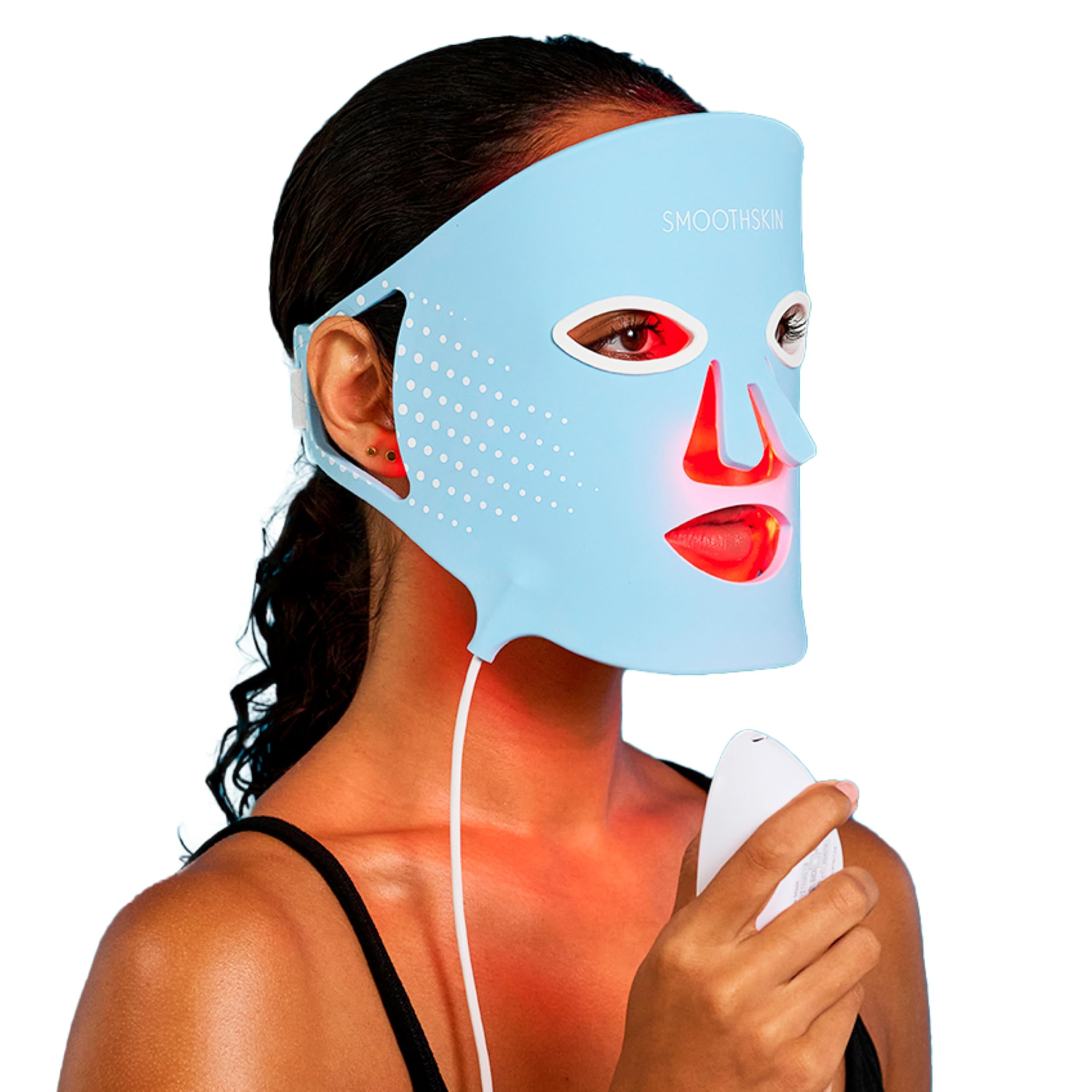 Mascarilla facial de terapia con luz roja LED SmoothSkin DuoLux con 15 ...