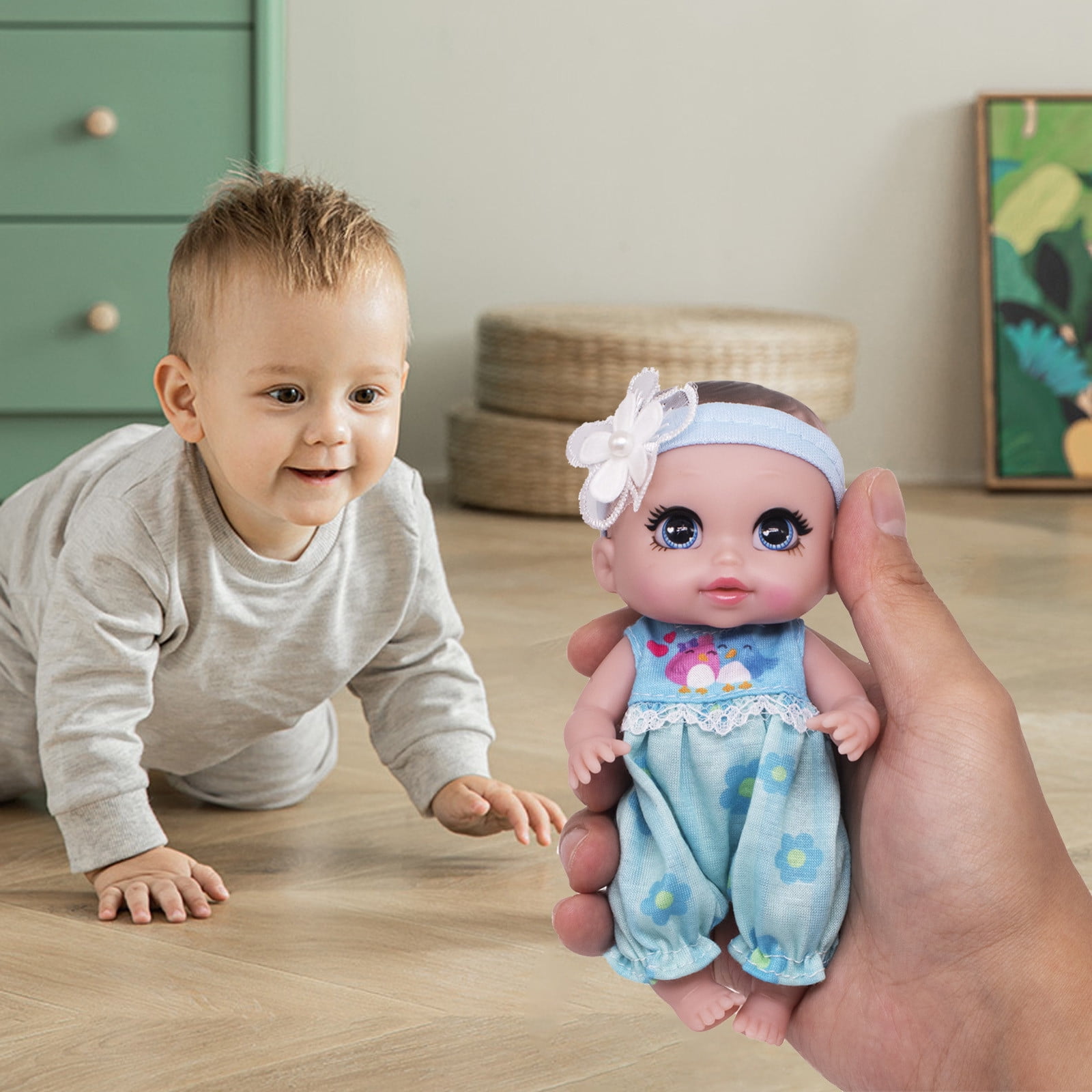 Rbaofujie Baby Dolls Girl 6 Inch Realistic Sleeping Newborn Baby Doll Lifelike Handmade Cloth Body Soft Weighted baby Doll Advanced Painted Gift Set for Kids Age 3 Walmart