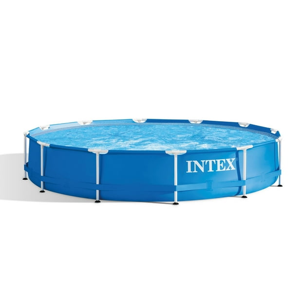 INTEX 12 x 30 Metal Frame Set Swimming Pool with 530 GPH Filter Pump ...