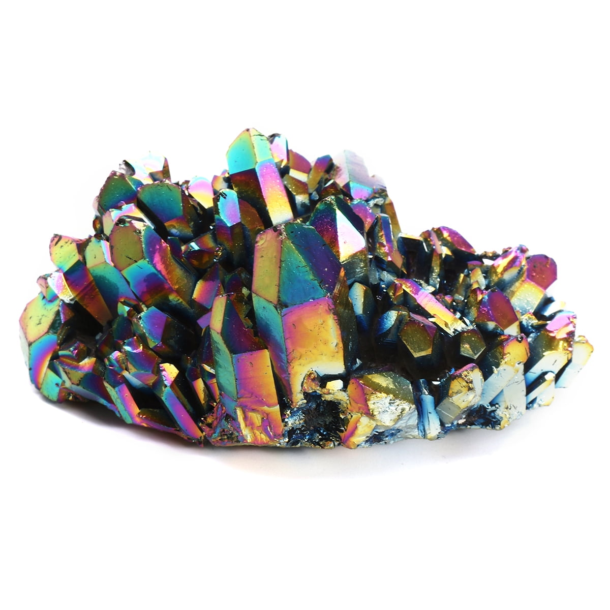 Rainbow Titanium Coated Drusy Quartz Geode Crystal Cluster Specimen ...