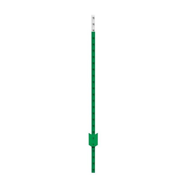 American Posts 7801343 6 ft. Powder Coated Green Steel Studded T-Post ...