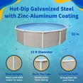 Belize 15-ft Round Metal Frame Pool with 52-in Depth, 6-in Top Rail ...