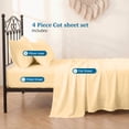 4 Piece Cot Sheets Set Beige Solid Size ( 30" x 80"), 100% Egyptian ...