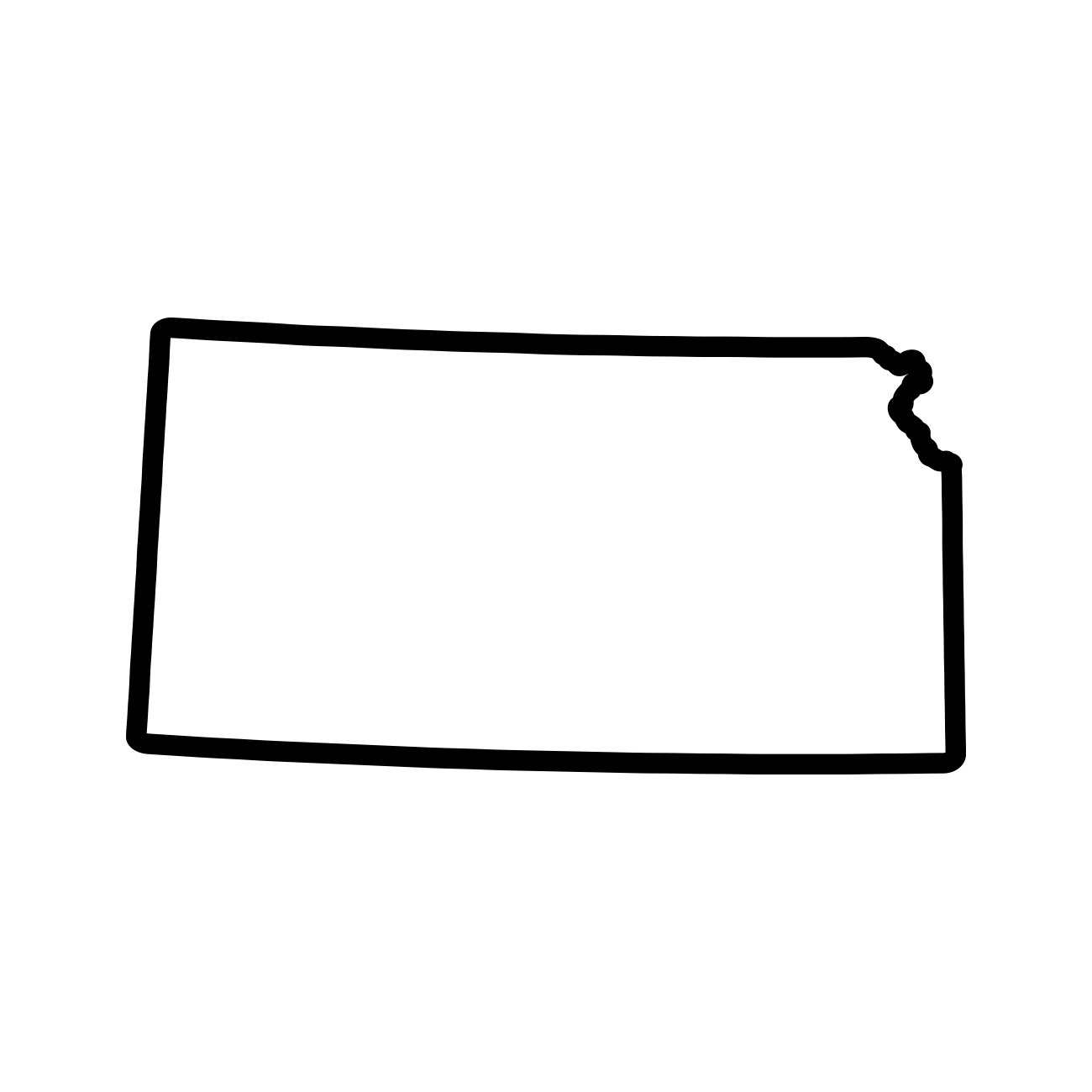 Kansas Outline Sticker Decal Die Cut - Self Adhesive Vinyl ...