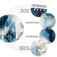 Blue Ombre Golden Marble Bathroom Shower Curtains with 12 Hooks ...