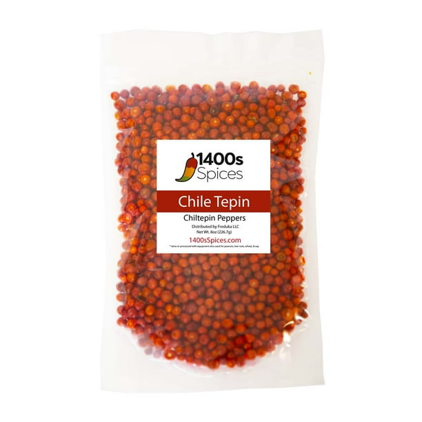 8oz Dried Chiltepin Peppers, Chile Tepin by 1400s Spices - Walmart.com